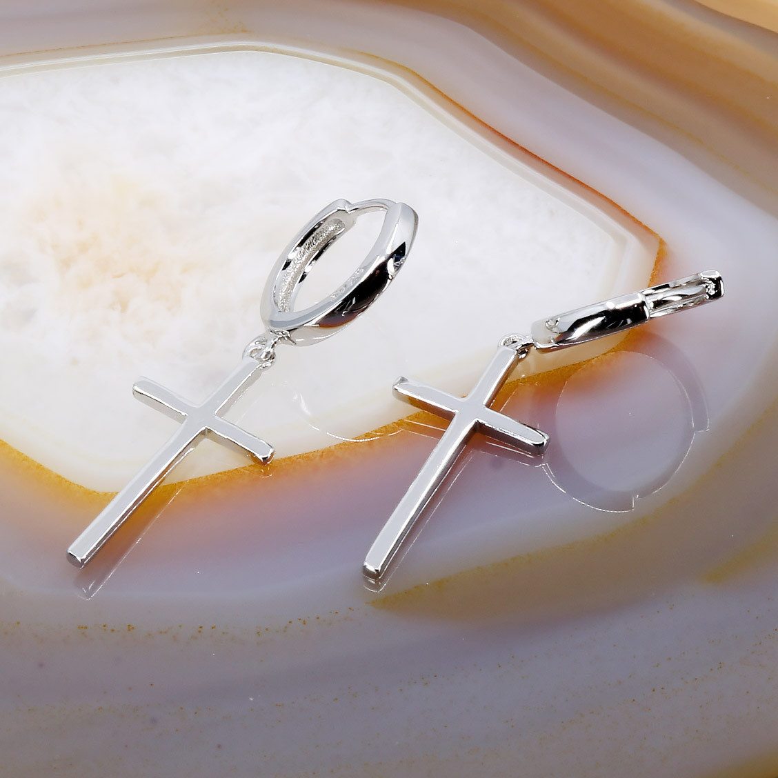 Cercei cu Pandantiv Cruce din Argint 925 2750
