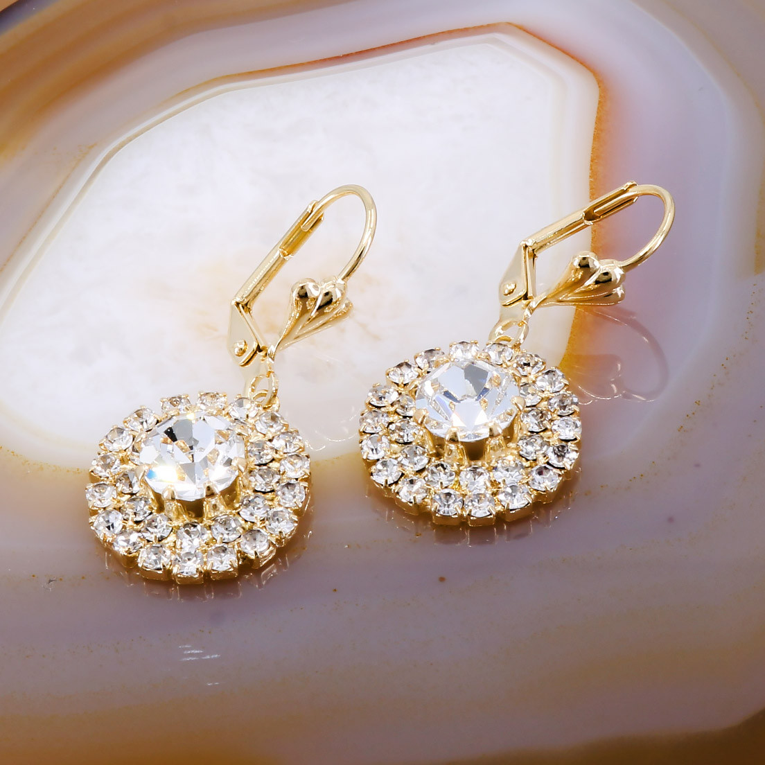 Cercei Fantezie Rotunzi Placati cu Aur 18K c3511