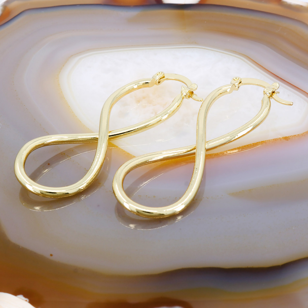 Cercei Infinit Placati cu Aur 18k cod 3285