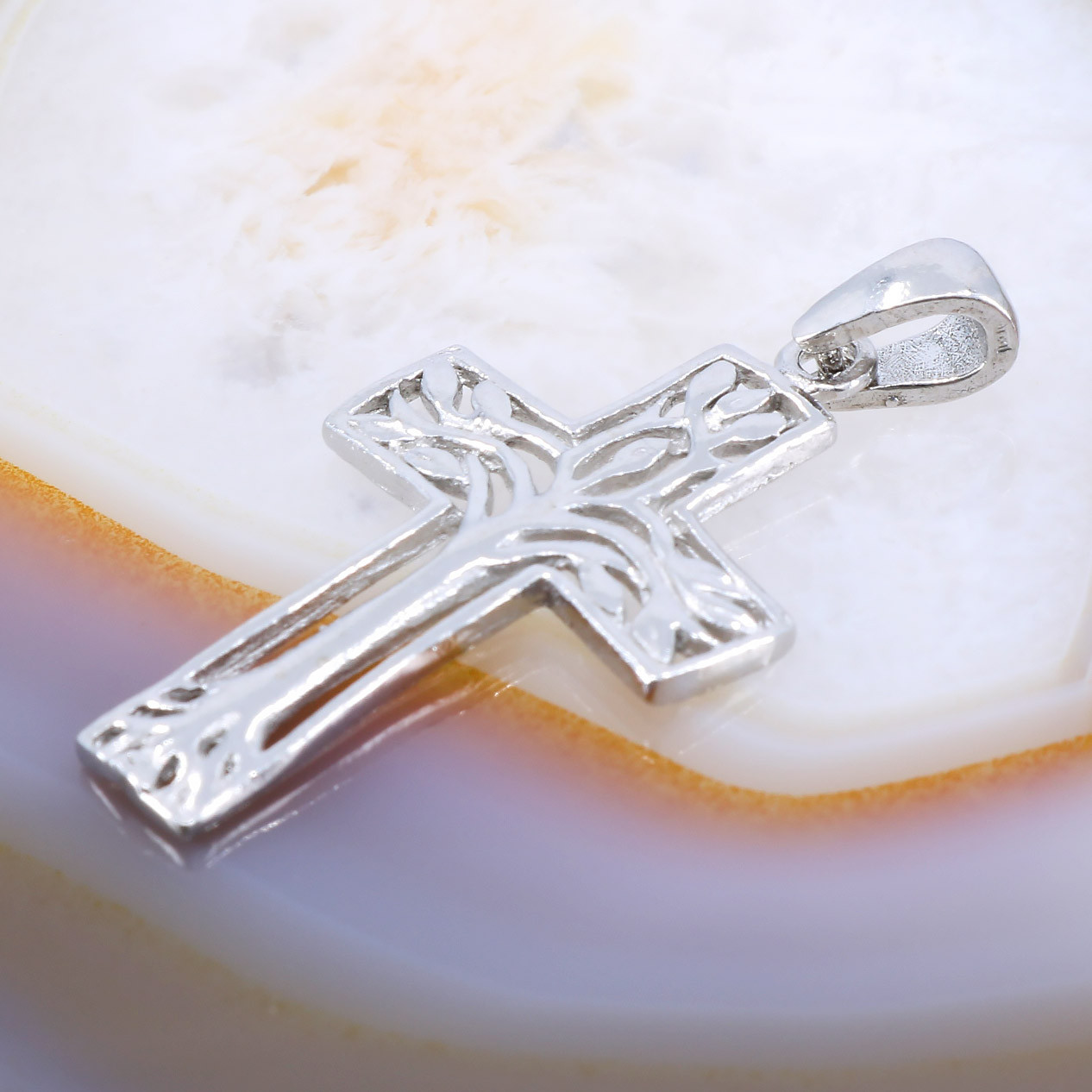 Pandantiv model Cruce de Argint 925 cu Crengute de Maslin 1010