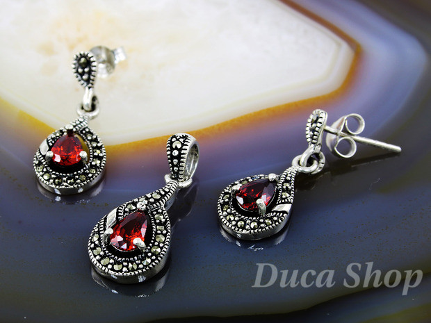 Set din Argint 925, Model Vintage, cu Marcasite, cod 773