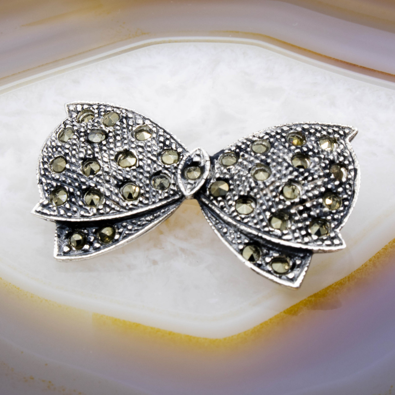 Brosa din Argint 925 model Funda Presarata cu Marcasite c262