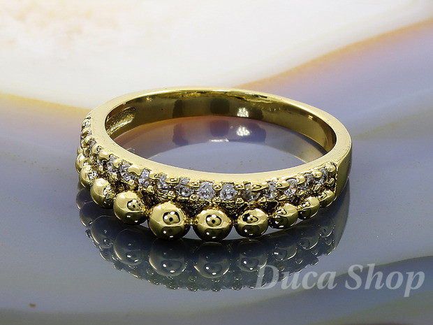 Inel Placat cu Aur 18K, model Bobite, Cristal Zirconia, cod 1212