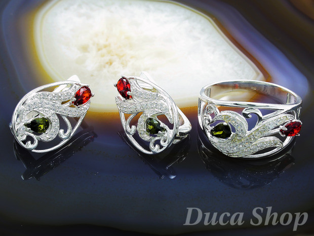 Set din Argint 925, Model Fantezie cu piatra Zirconia ,cod 653