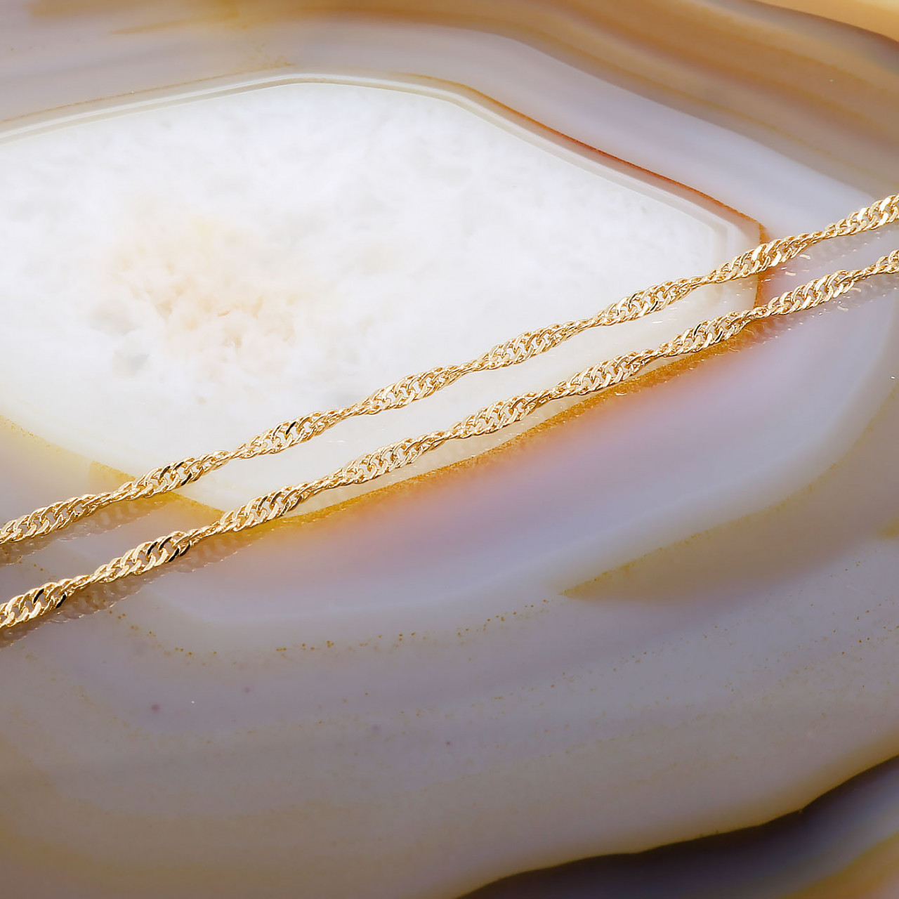 Lant Placat cu Aur Galben 18K model Rasucit