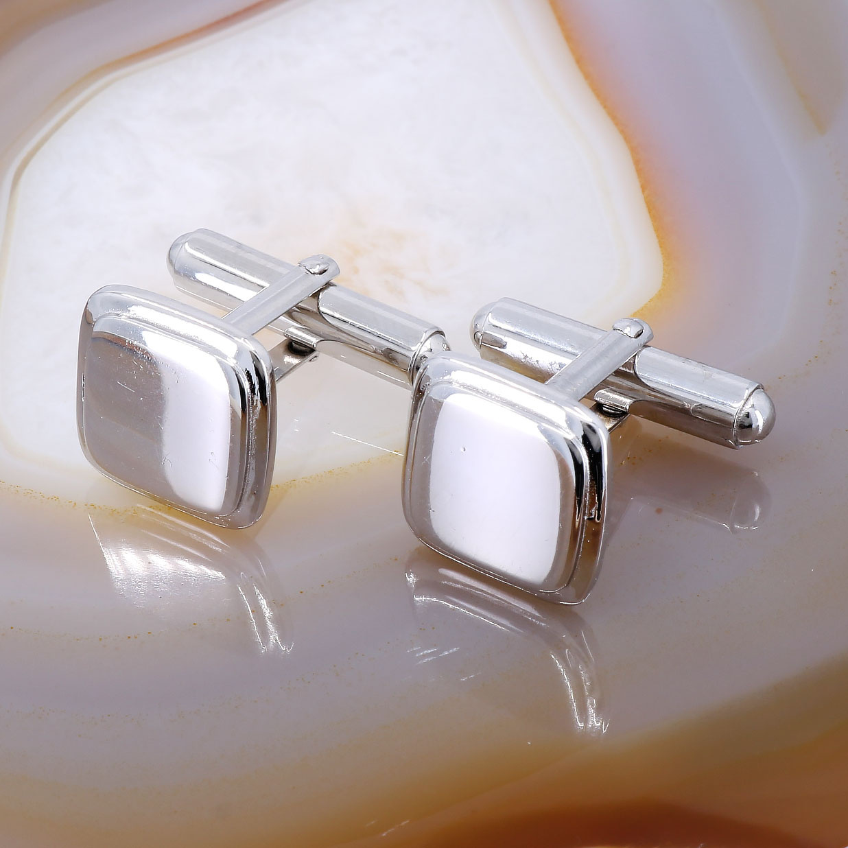 Butoni Patrati Reflexii Oglinda din Argint 925 c42