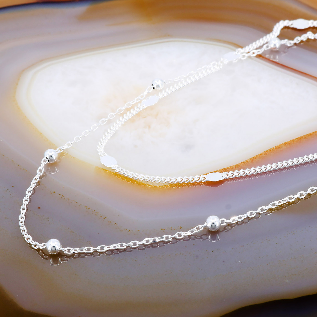 Colier din Argint 925 model doua fire cu bobite 1216