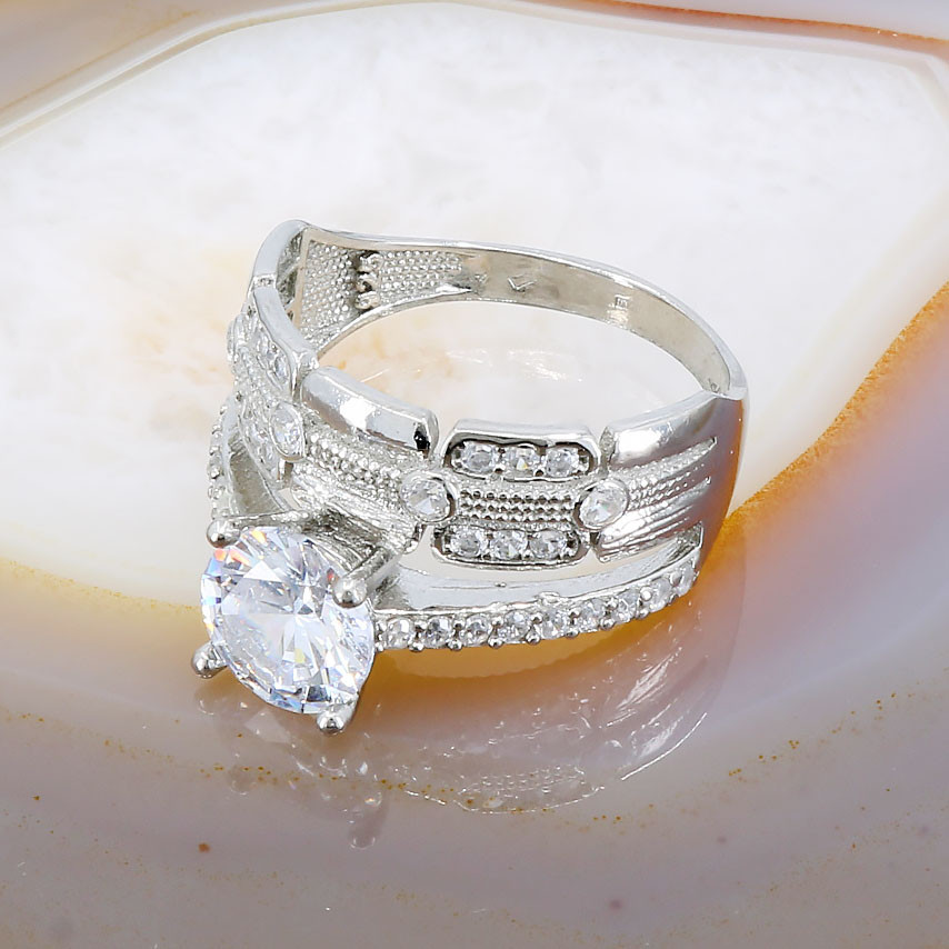 Inel din Argint 925 model Dublu presarat cu Cristale zirconia cod 2408