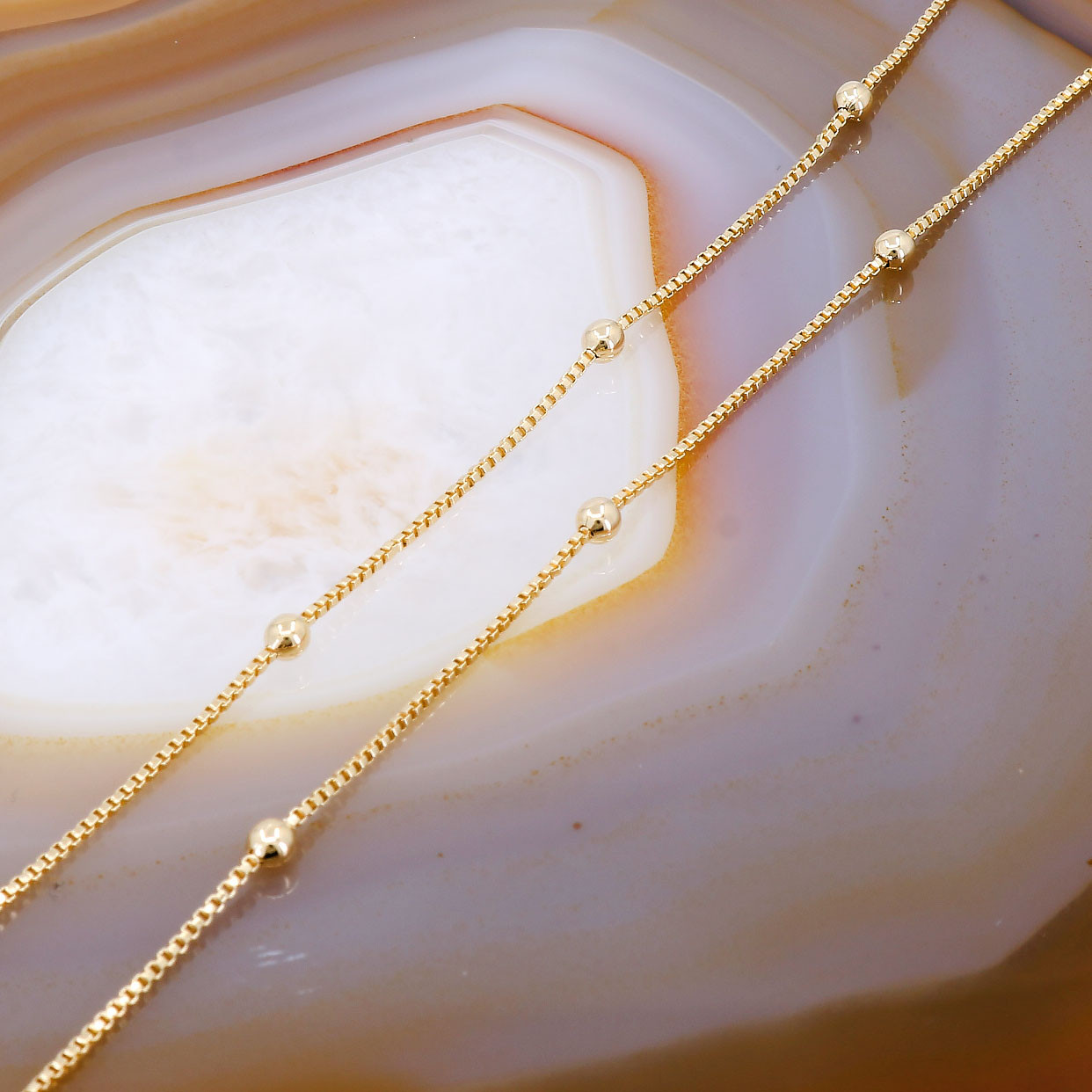 Lant Fantezie Placat cu Aur model Bilute mici c1129