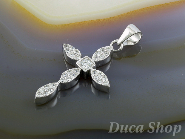Pandantiv model Cruciulita cu Zirconiu, din Argint 925, cod 338
