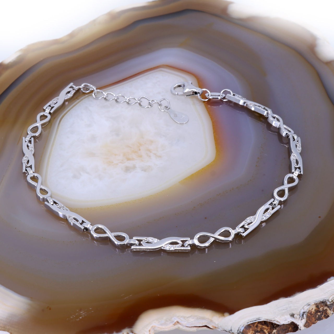 Bratara din Argint 925 cu cristale si Pandantive Infinit c2887