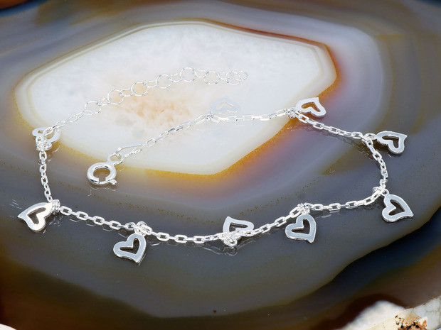 Bratara din Argint 925 model Salba Pandantive Inimi 1710