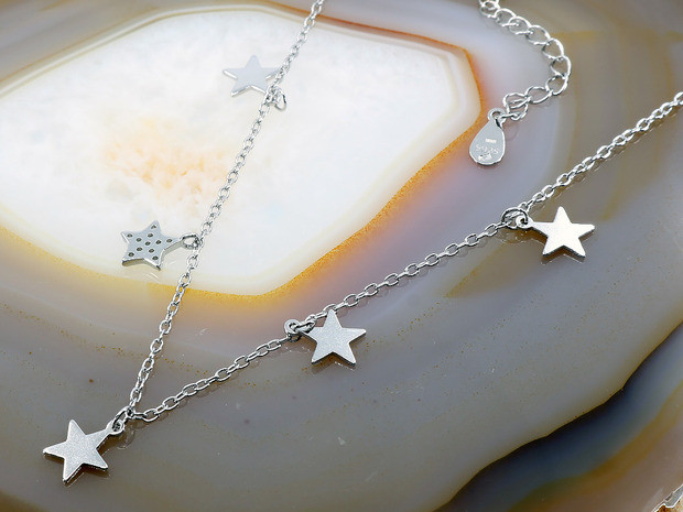 Colier Salba din Argint cu Pandantive model Stele aL1086