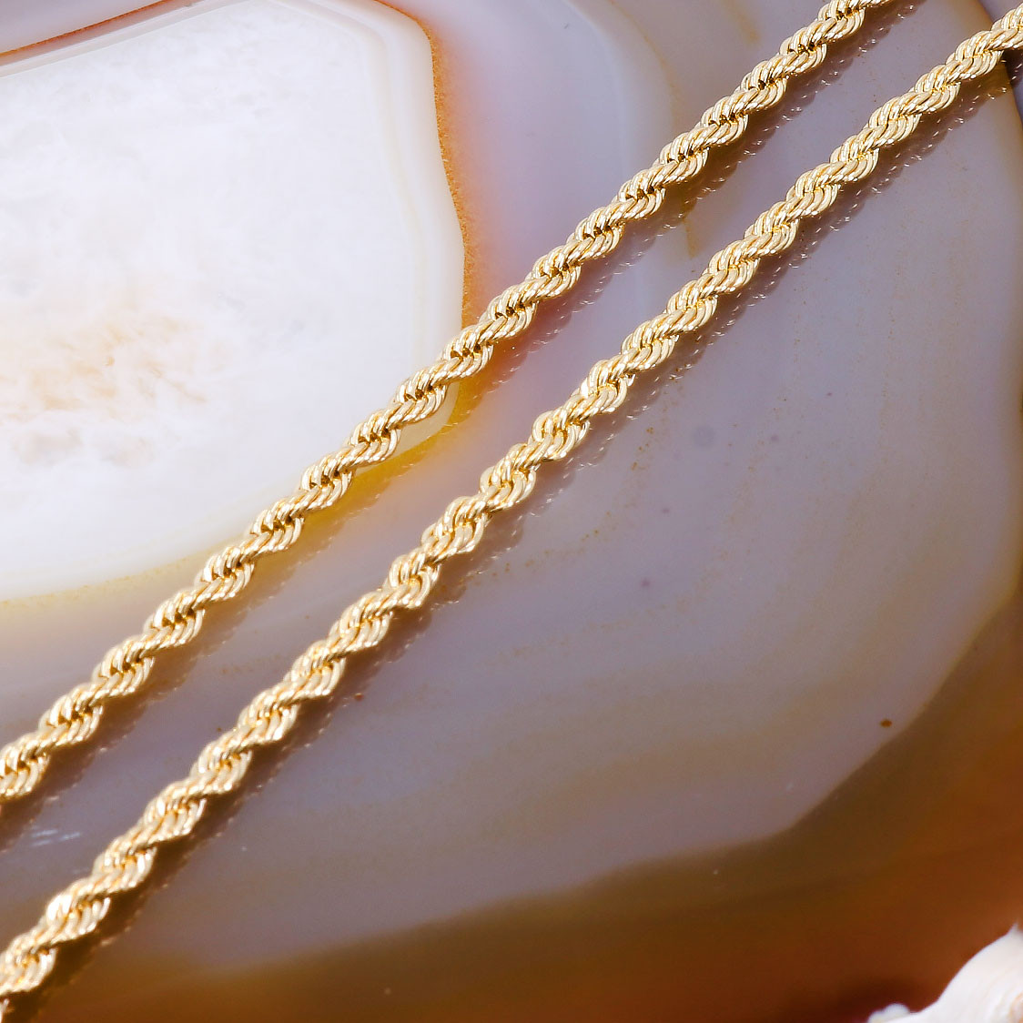 Lant Franghie, Impletit Placat cu Aur Galben 18K model Rope c1131