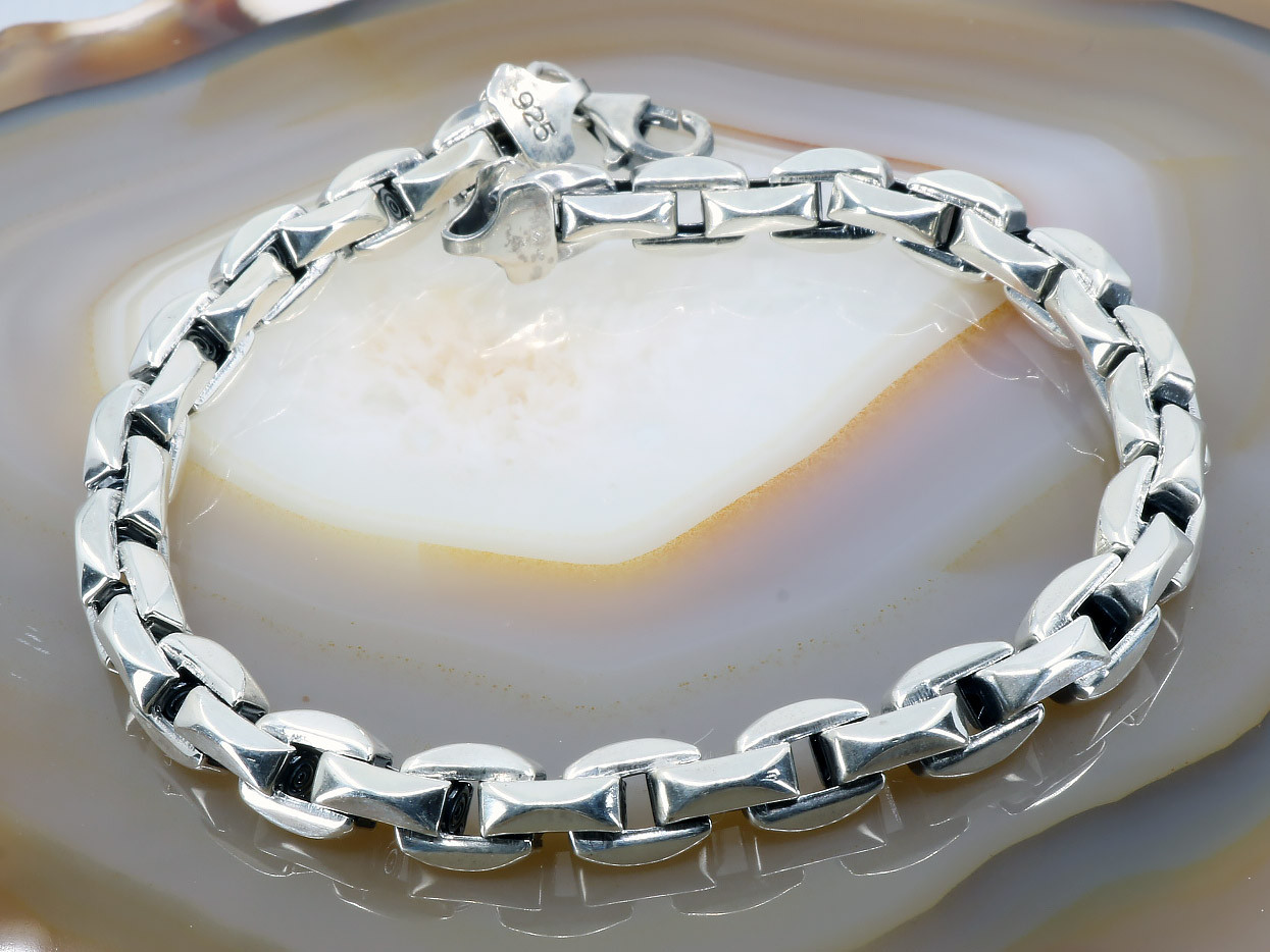 Bratara Barbati de Argint 925 model Gros, impletit bag1980