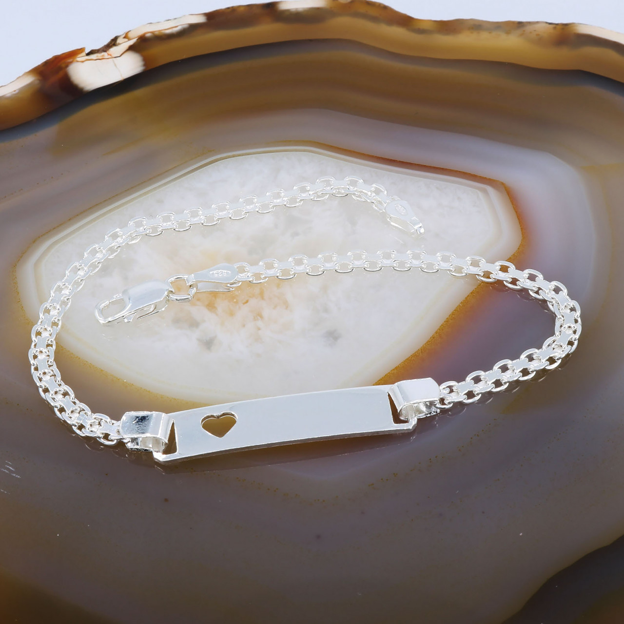 Bratara din Argint 925 cu Placuta perforata model Inima cod 2269