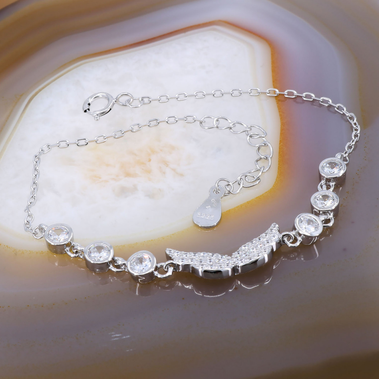 Bratara model Aripi de Inger din Argint 925 cu Cristale Zirconia cod 2418