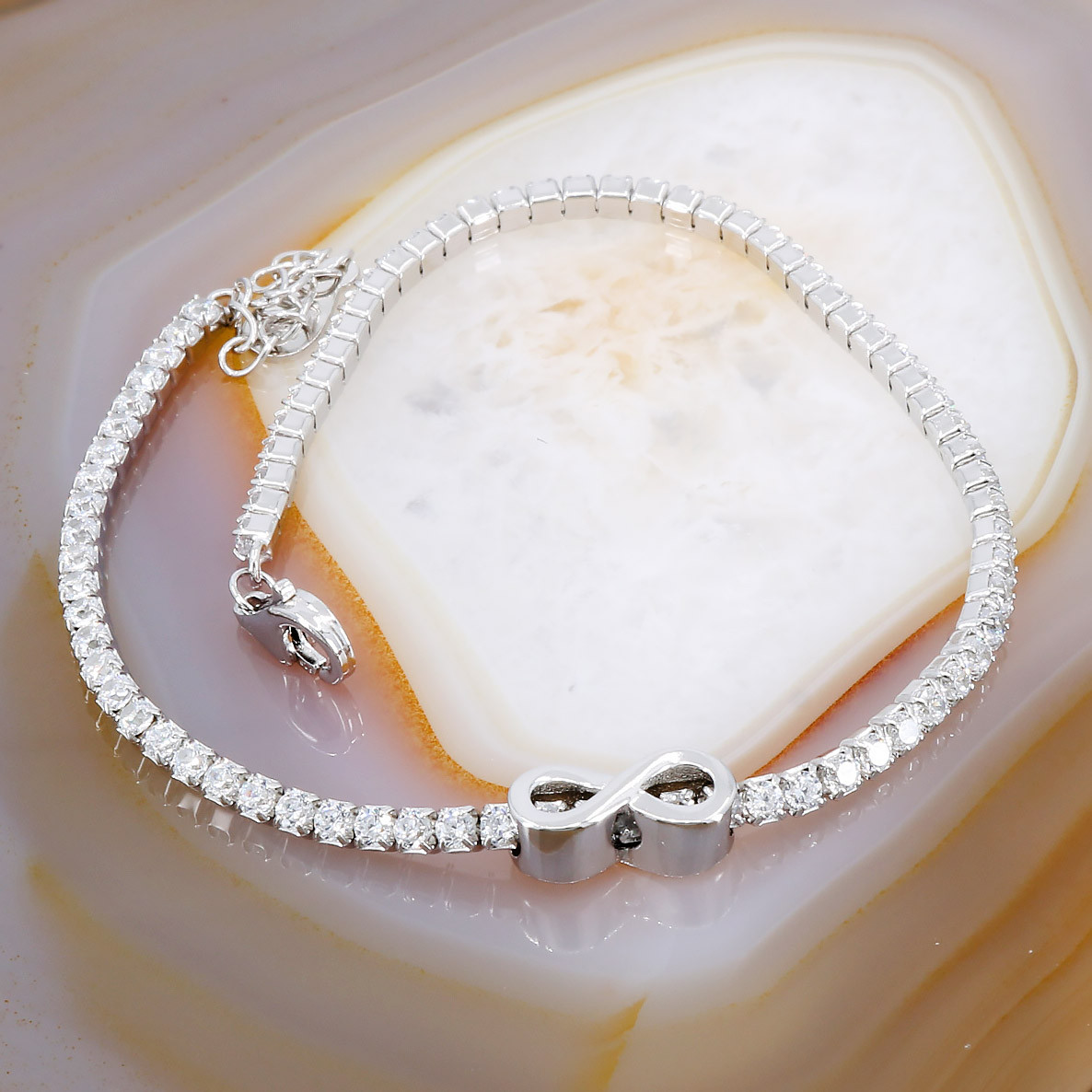 Bratara Tenis din Argint 925 cu Pandantiv Culisabil model Infinit cod 2153