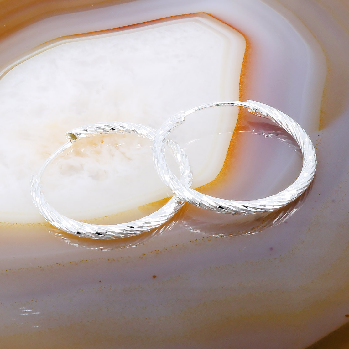 Cercei Rotunzi model Rasucit, din Argint 925 cod 2881