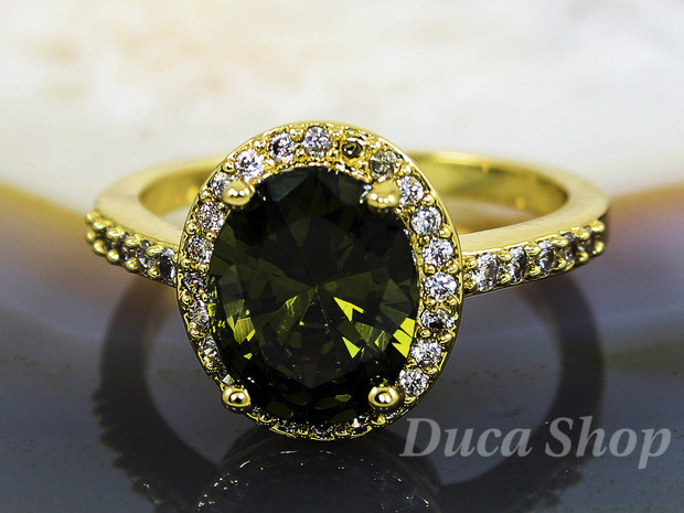 Inel Placat cu Aur 18K, cu Cristal Zirconia, cod 1084