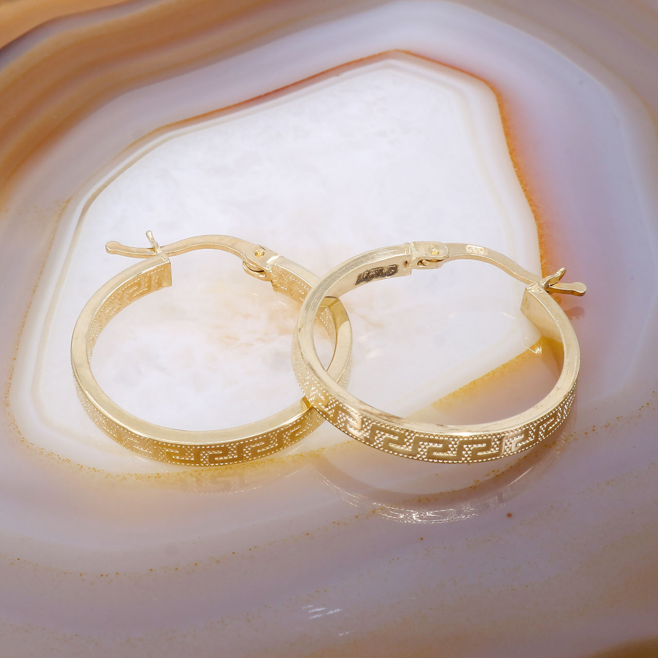 Cercei Rotunzi din Aur 14K 585 model Grecesc c664