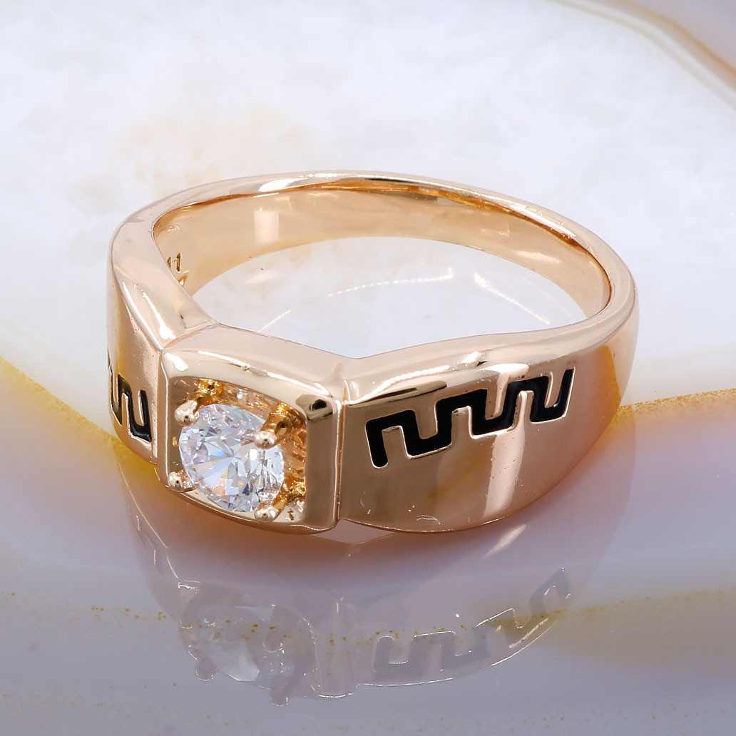 Inel Placat cu Aur Rose inspiratii Grecesti si Cristal Zirconia cod 1523