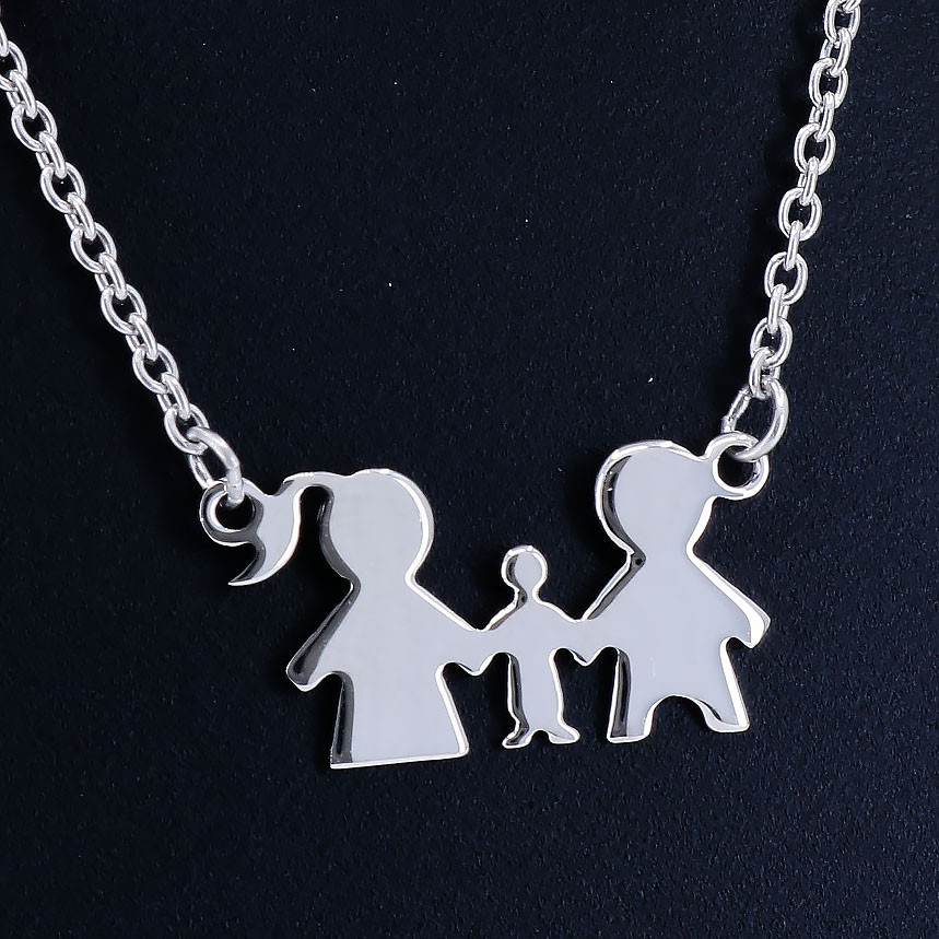 Lant de Argint 925 model Mama Tata si un copil cod 624