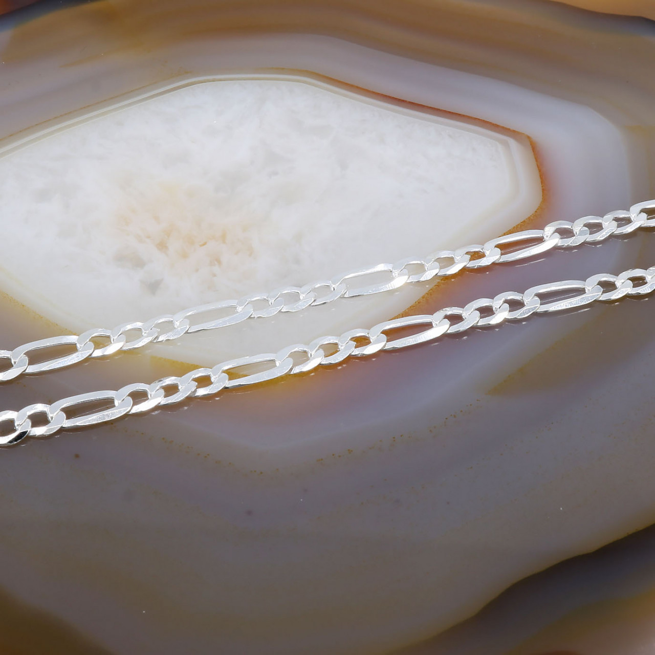 Lant Italy Unisex din Argint 925 cu zale plate tip 3+1 cod 1284