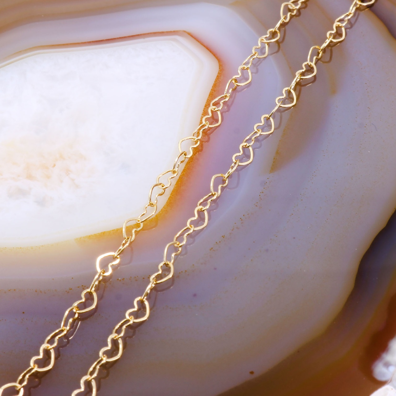 Lant Placat cu Aur 18K model zale Inimi c1157