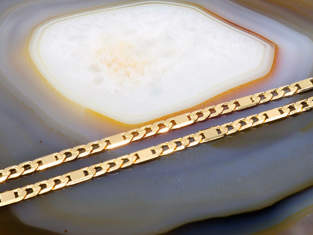 Lant Placat cu Aur 18k model zale plate tip 3+1 pL952