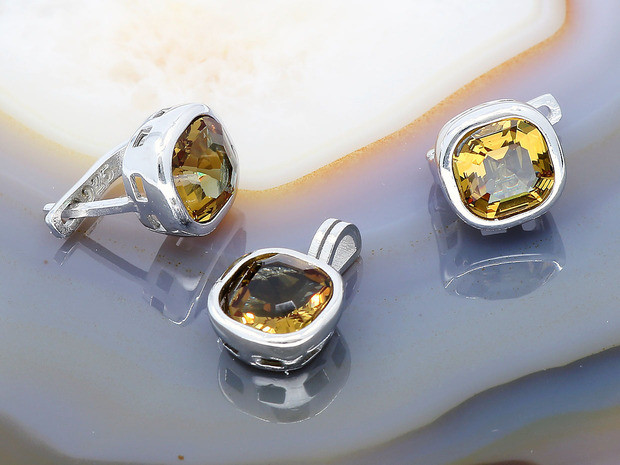 Set din Argint cu Piatra Naturala Zultanit ags1105