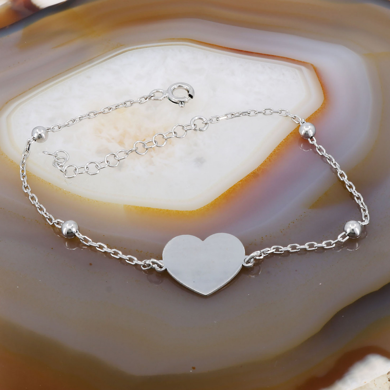 Bratara din Argint 925 cu pandantive inima si bobite cod 2271