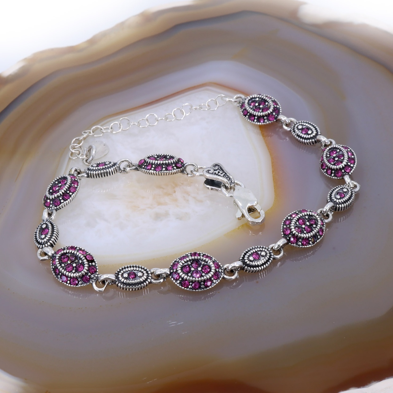 Bratara Vintage din Argint 925 cu Pietre Mov c2860