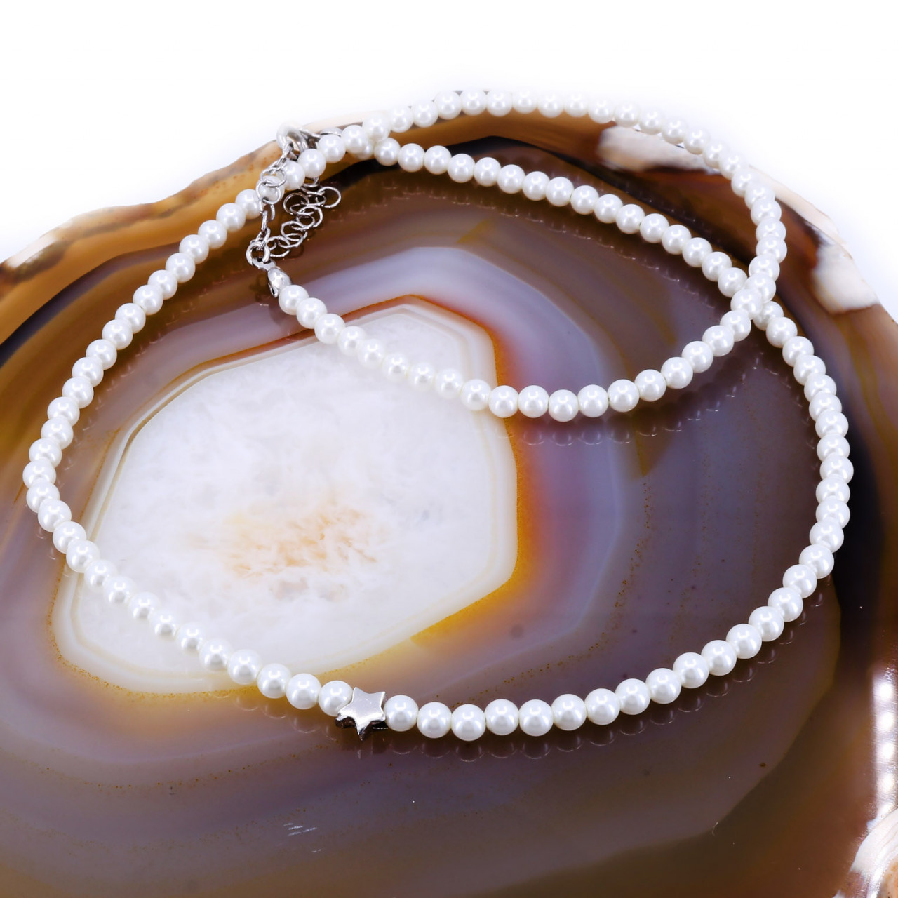 Colier din Argint 925 model cu Perle Albe c1450