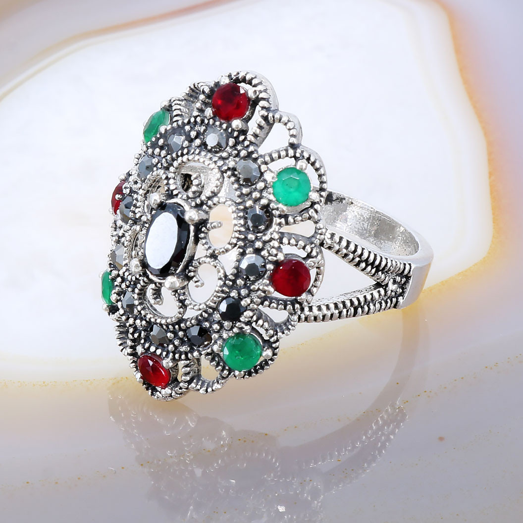 Inel din Argint 925 cu Marcasite si Cristale Multicolore cod 2455