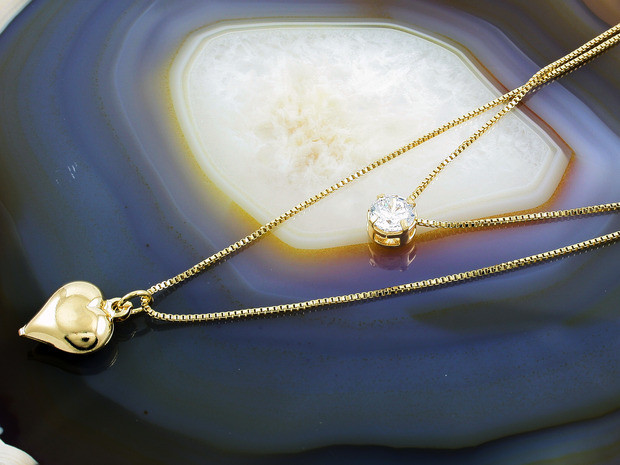 Lant Placat cu Aur 18k, cu Pandantiv Inima, cod 582