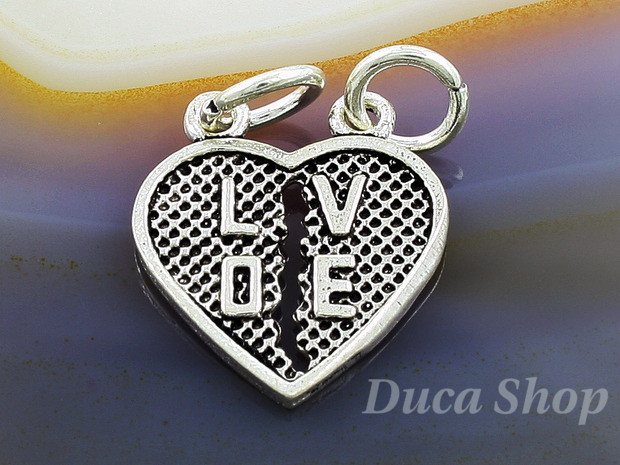 Pandantiv model Inima, din Argint 925, se poate Rupe, cod 374