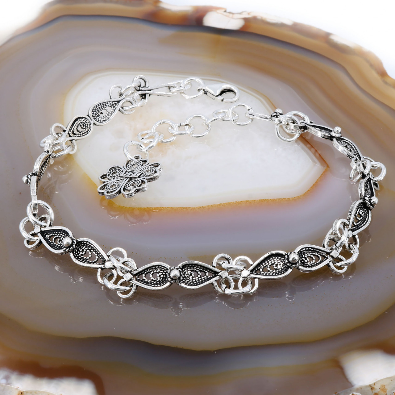 Bratara din Argint 925 model Filigran, Vintage c2383