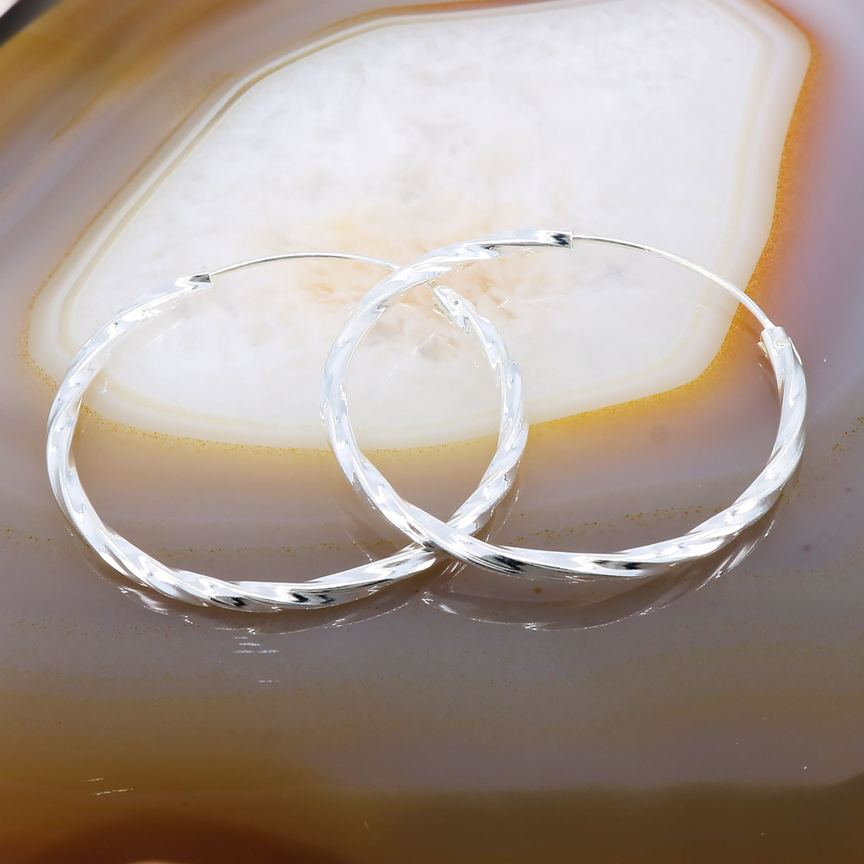 Cercei Rotunzi, Creole din Argint 925 model Rasucit cod 3213