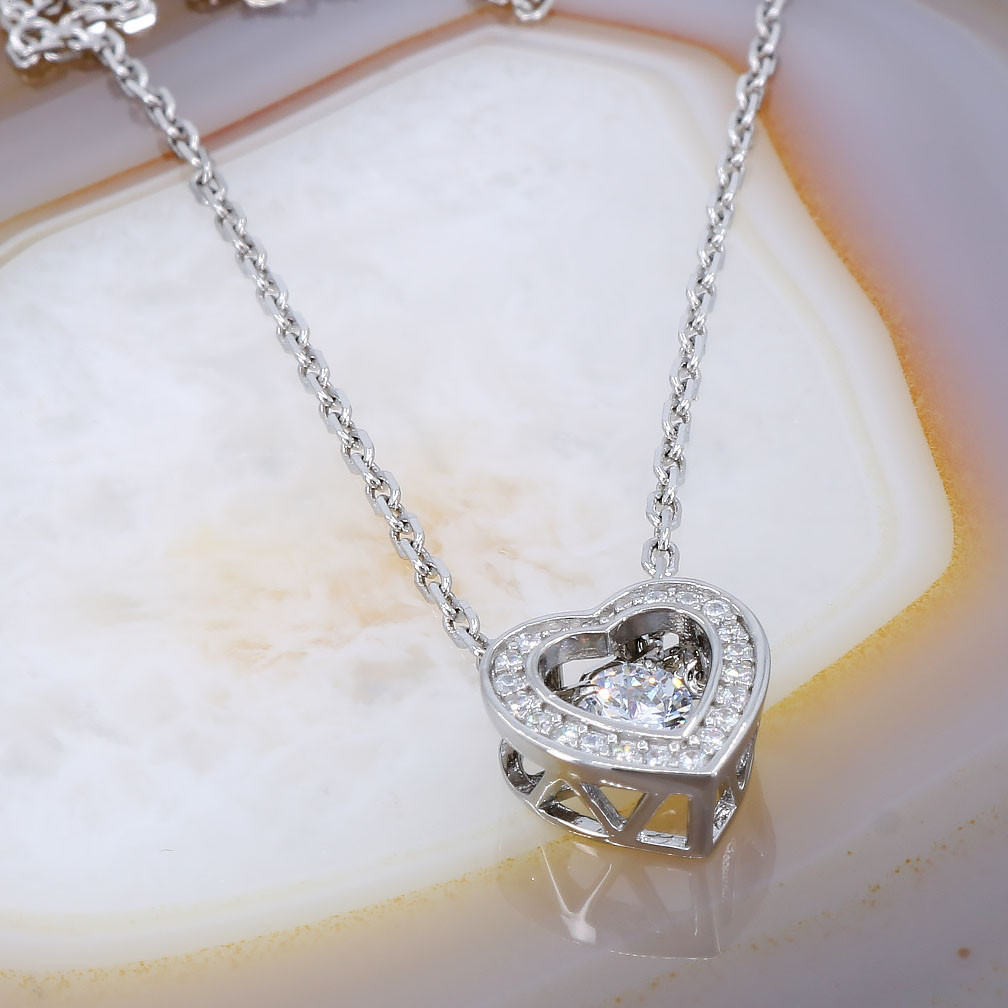 Colier cu Pandantiv Inima din Argint 925 si Cristale Zirconia cod 1382