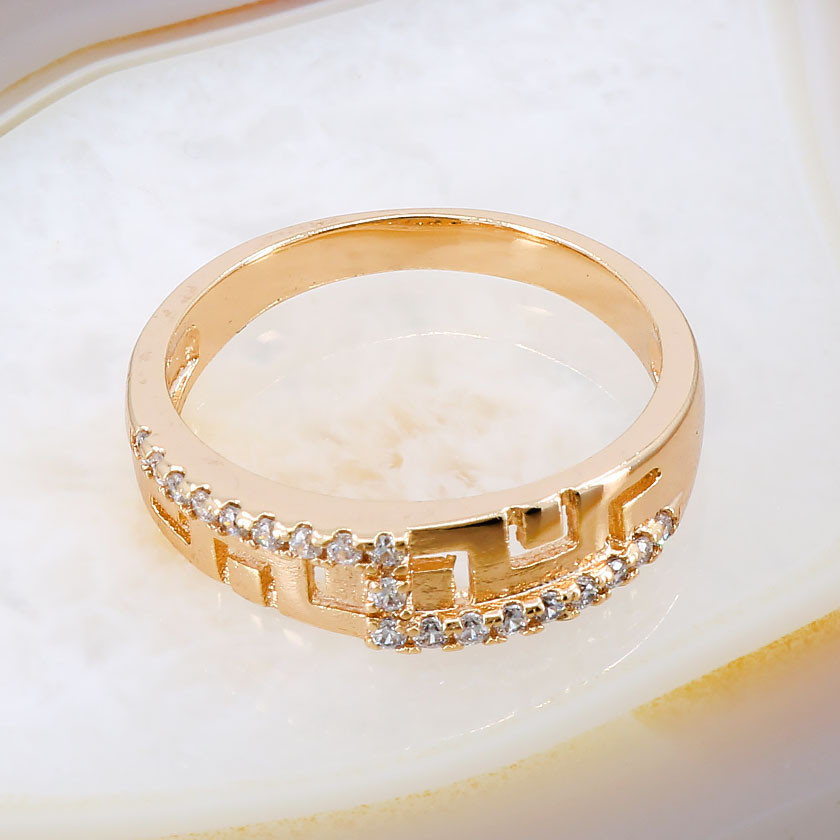 Inel Placat cu Aur Rose model Grecesc cu Cristale cod i1461