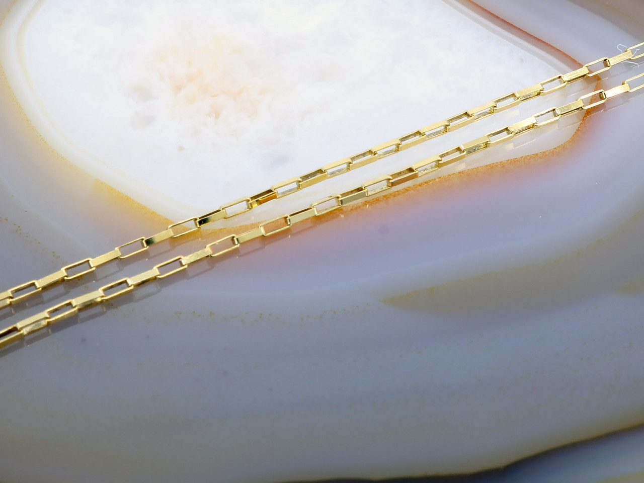 Lant de Aur 14K model zale mici alungite au250