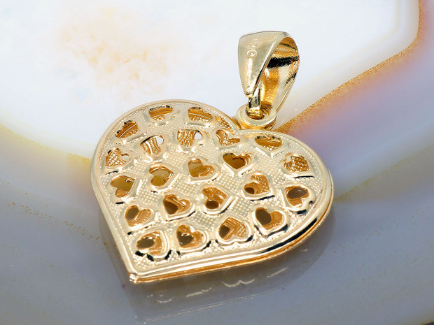 Pandantiv Inima placat cu Aur 18K p466