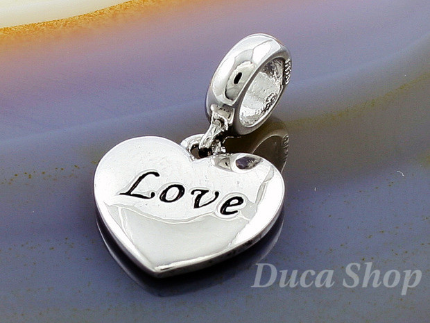 Pandantiv pentru bratara tip Charm, model Inima, cod 385