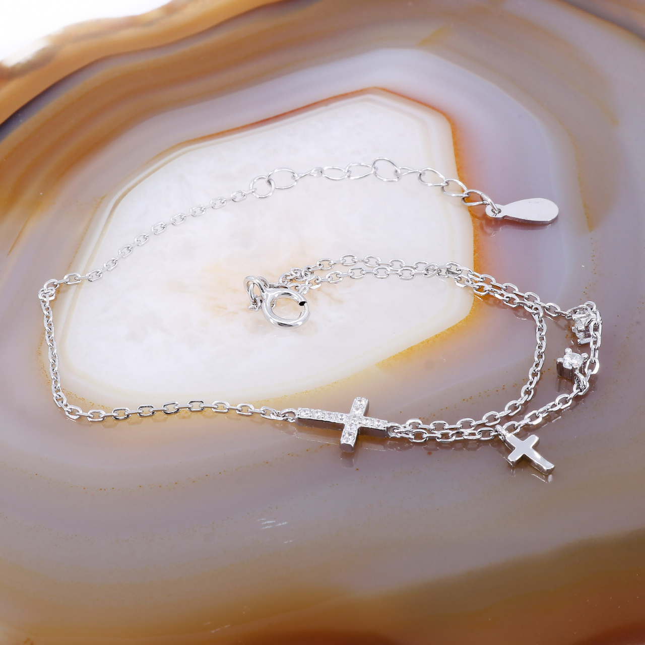 Bratara din argint model Cruce cu Cristal Zirconia c2621