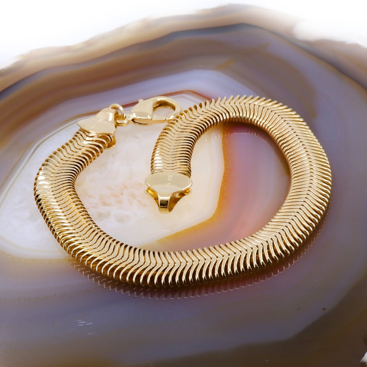Bratara Lata model Snake, Sarpe Placata cu Aur Galben c1578