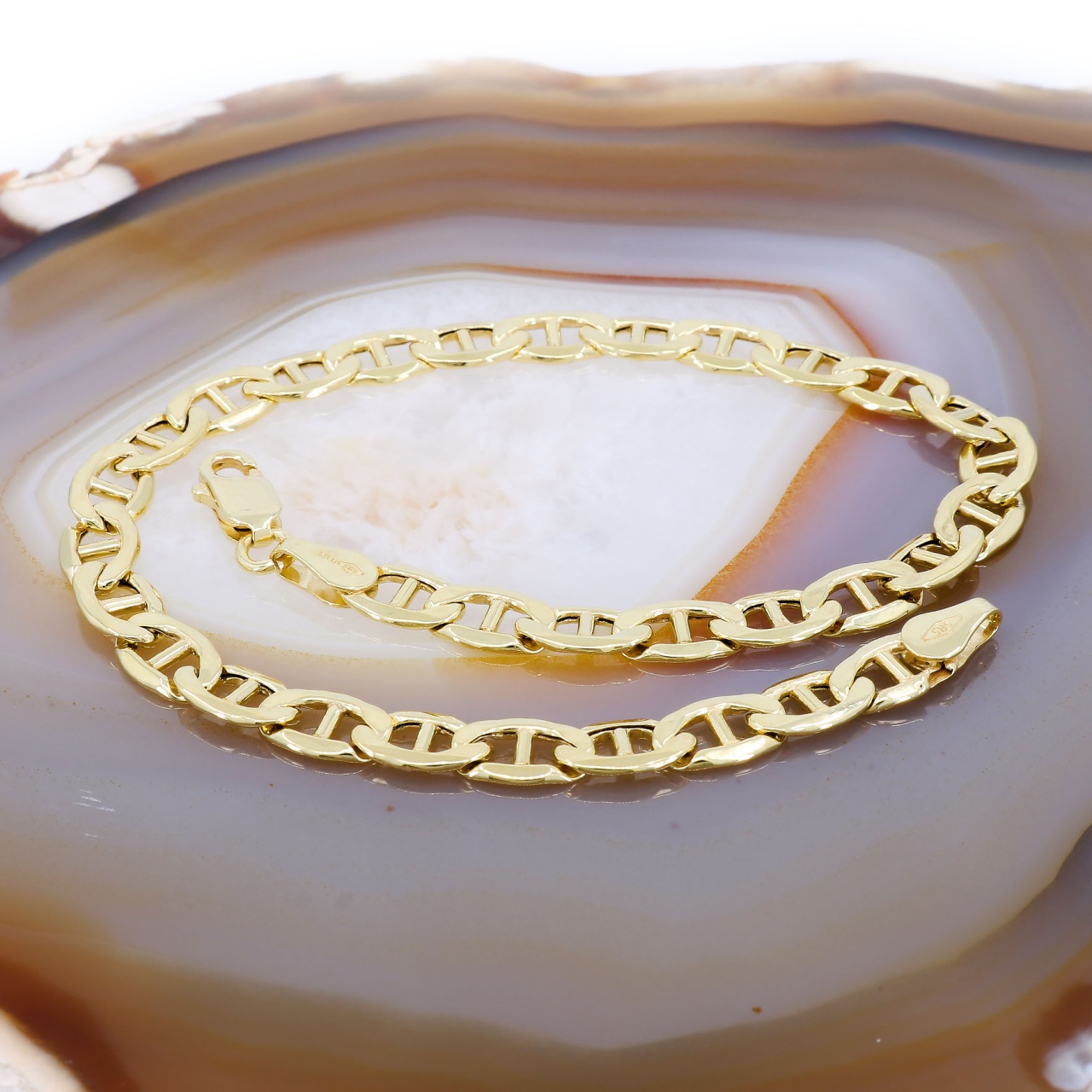 Bratara Unisex din Aur Galben 14K 585 zale plate c673