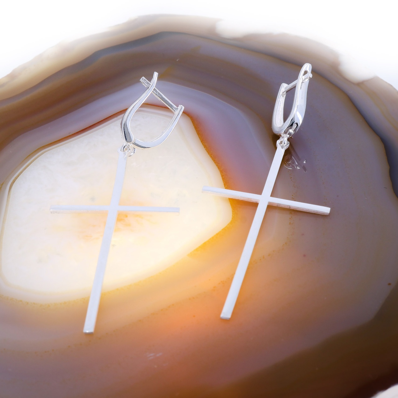 Cercei Mari din Argint model Cruce c3771