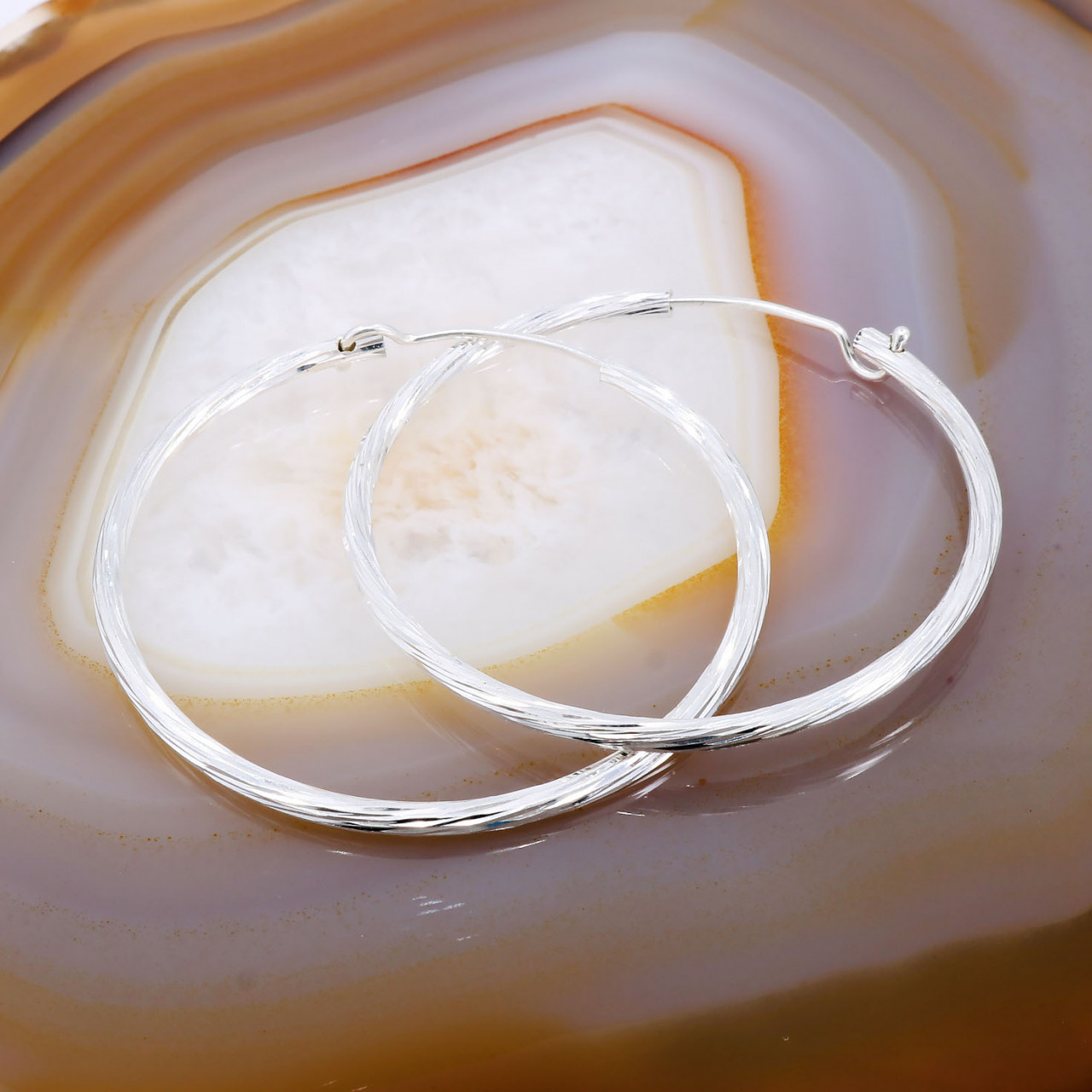 Cercei Rotunzi, Creole din Argint 925 model Rasucit c3435