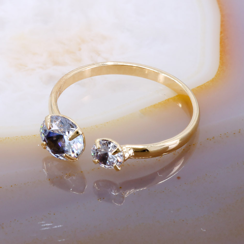 Inel Placat cu Aur Cristale Rotunde Zirconia c1531